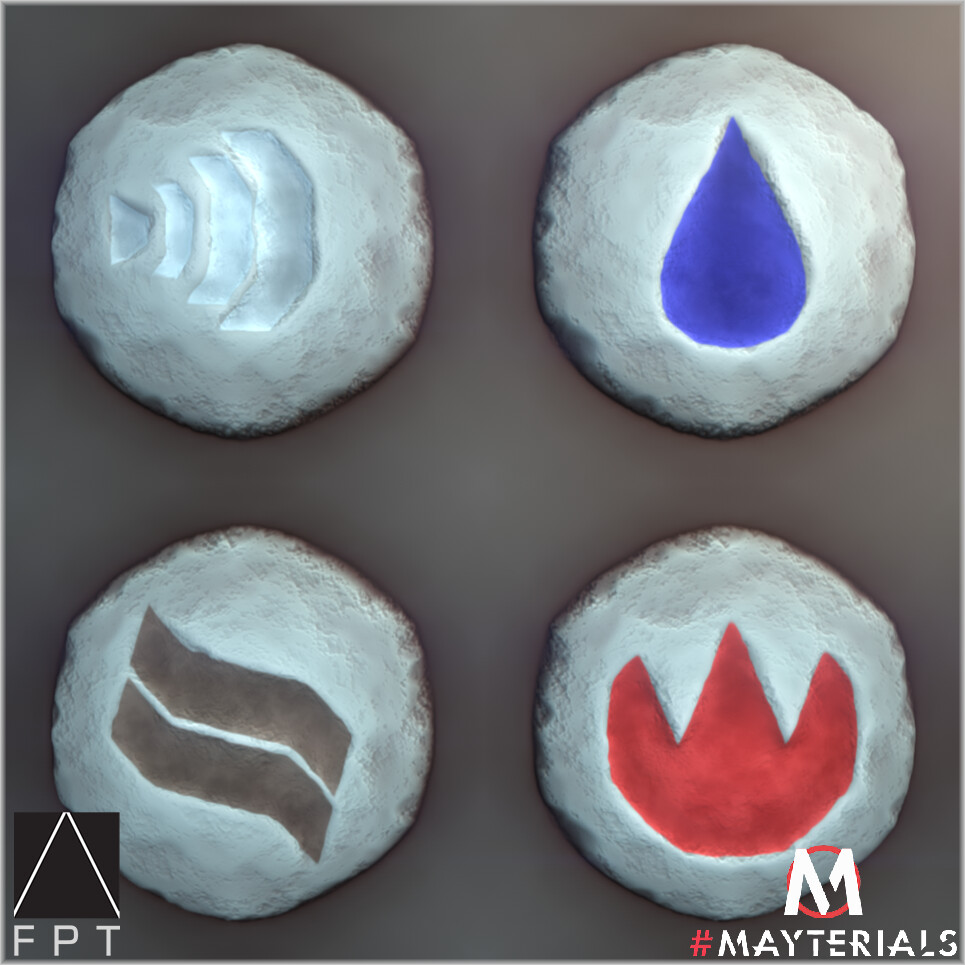 ArtStation - #Mayterials 22 - Elemental - Runescape Elemental Runes