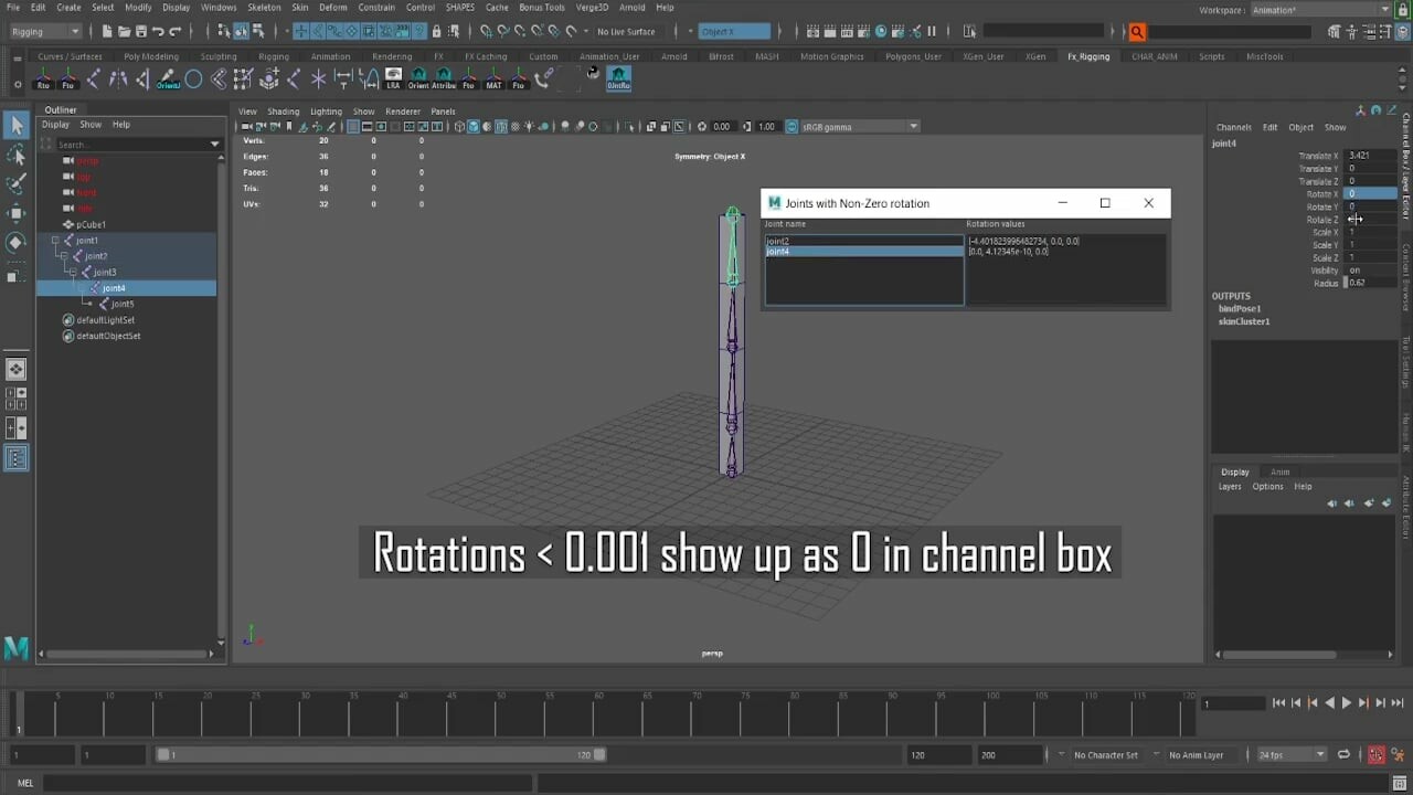 ArtStation - Rigging Script - Warn Non-Zero Joint Rotations