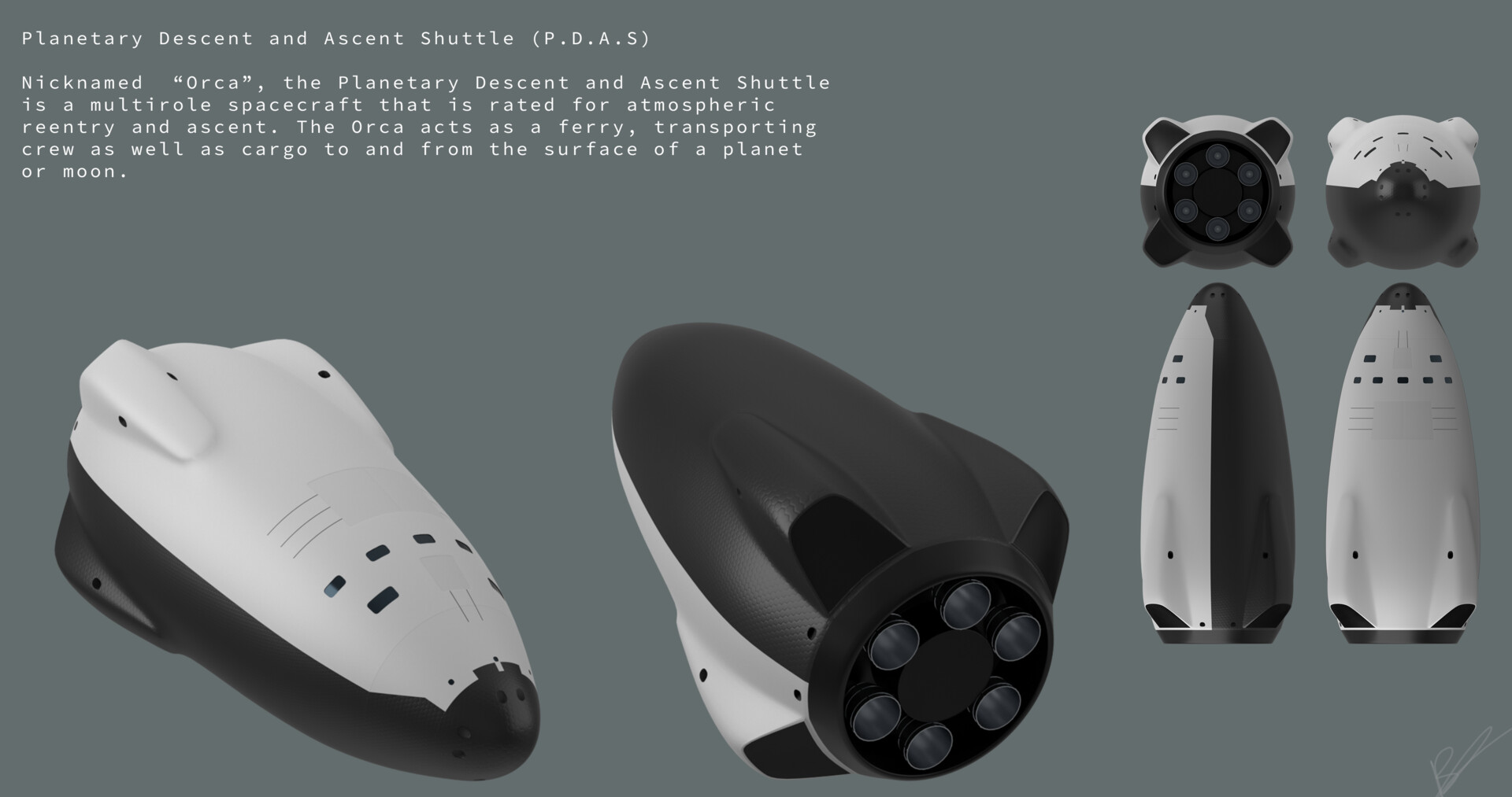 ArtStation - Planetary Descent and Ascent Shuttle "Orca"