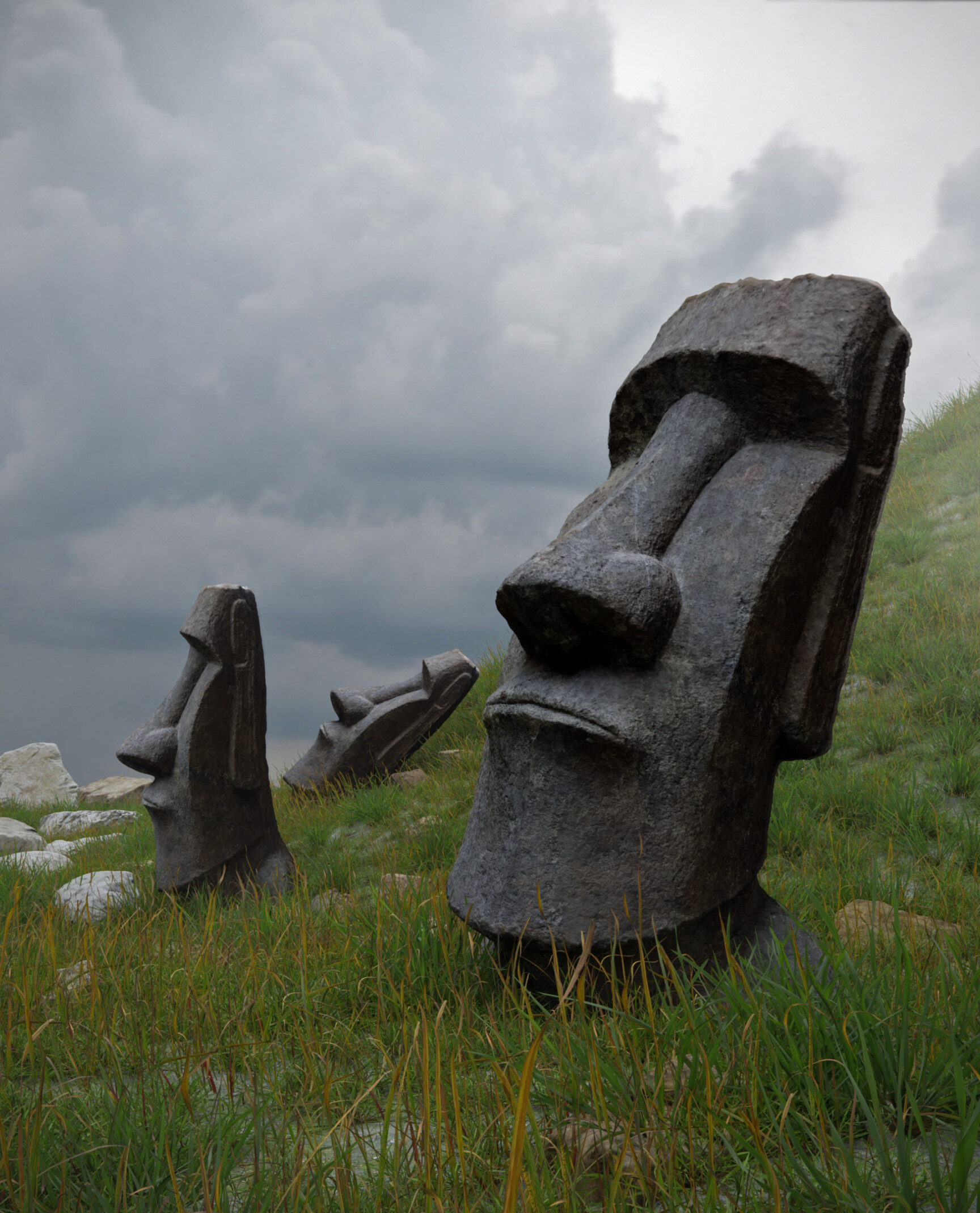 ArtStation - Moai Statues