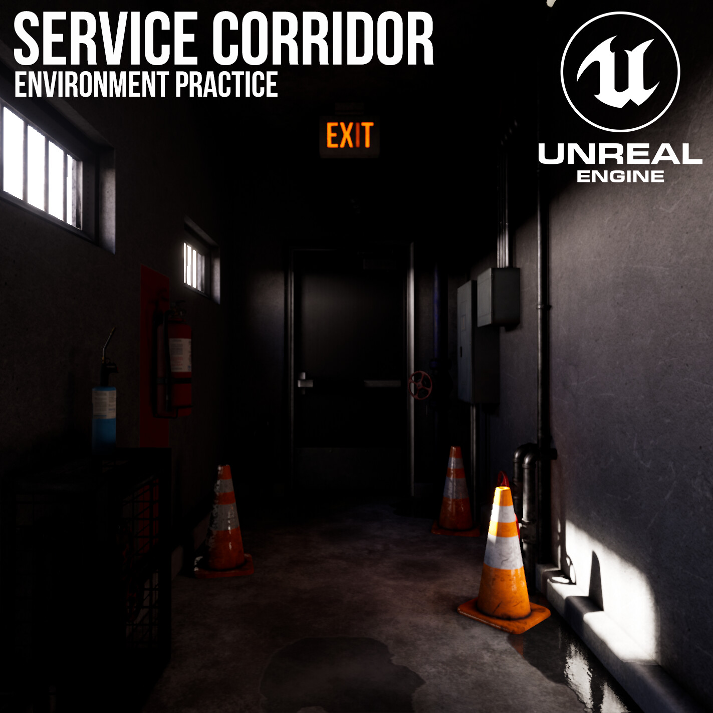 ArtStation - Environment Practice - Service Corridor