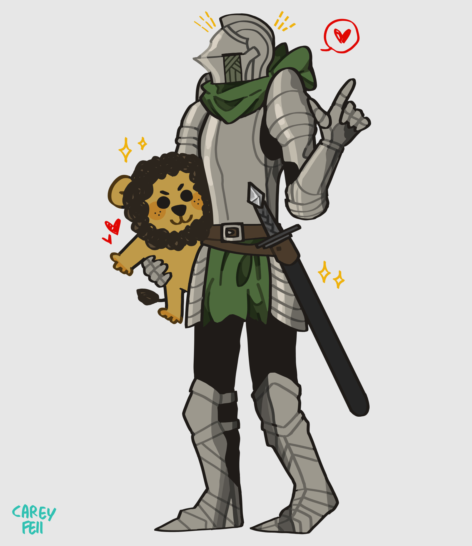 ArtStation - Little Ash with lion