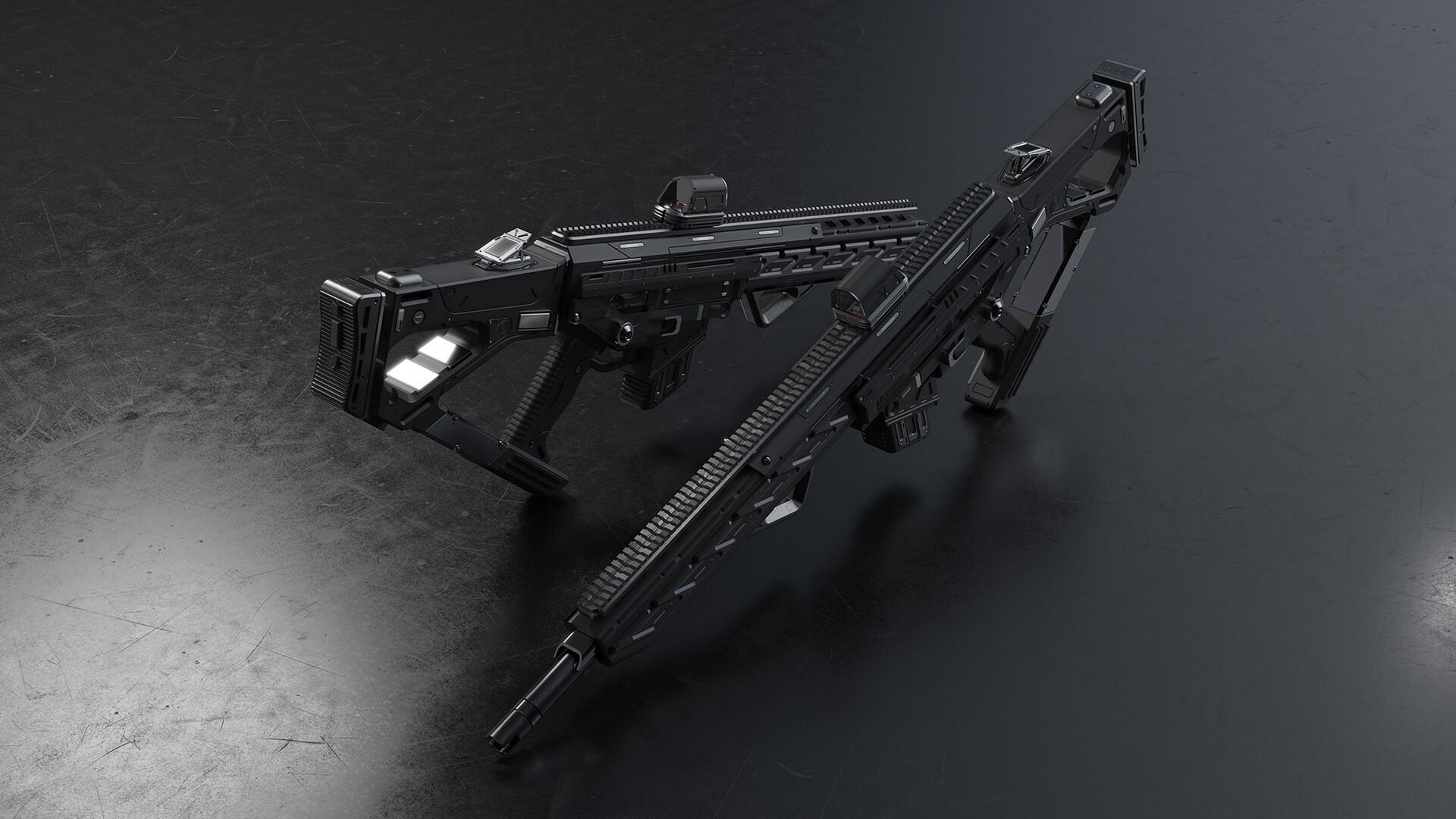 ArtStation - Science fiction automatic rifle