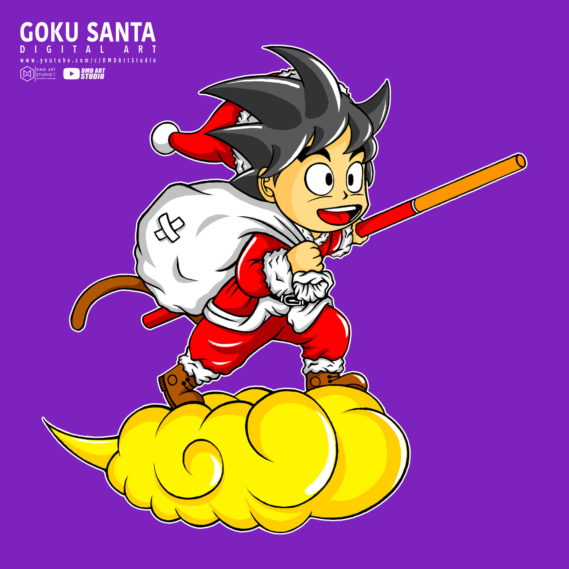 ArtStation - Goku Santa Digital painting