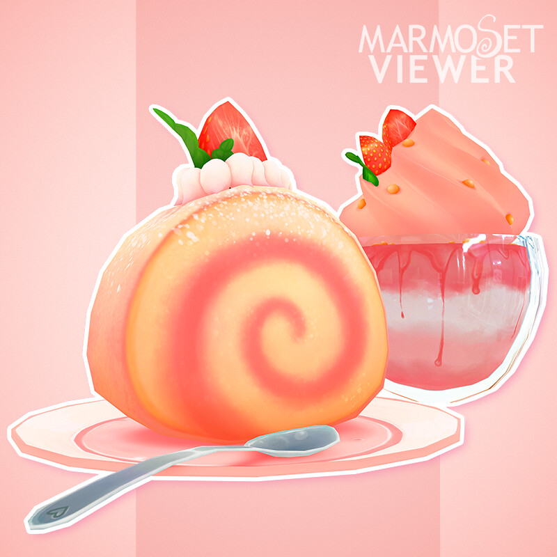 ArtStation - Stylized Hand Painted Dessert