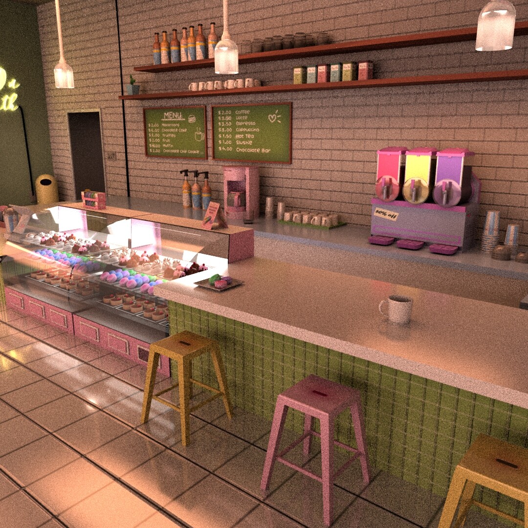 ArtStation - Pastel Cafe