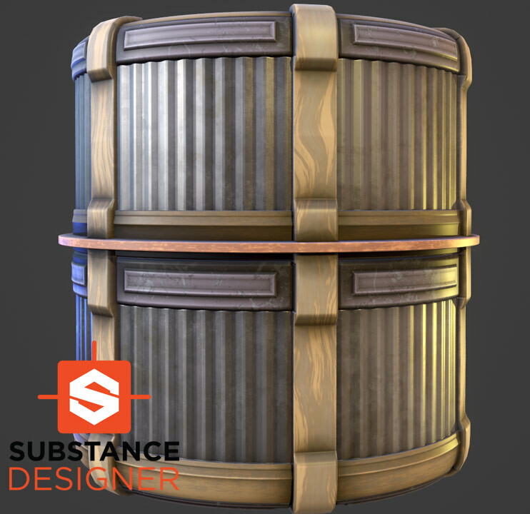 ArtStation - Stylized Corrugated Panel Wall - Substance Designer