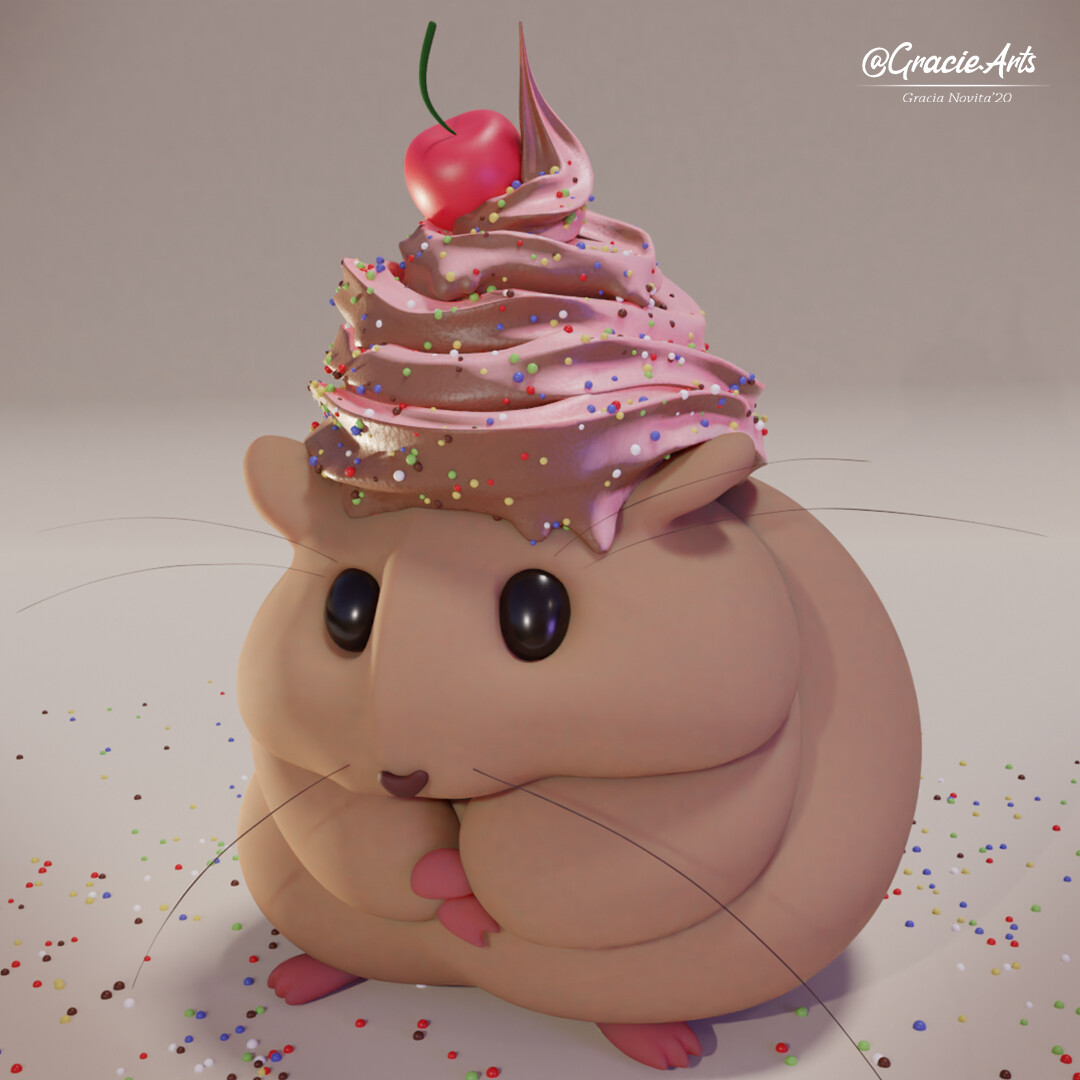 ArtStation - Hamster with Ice Cream