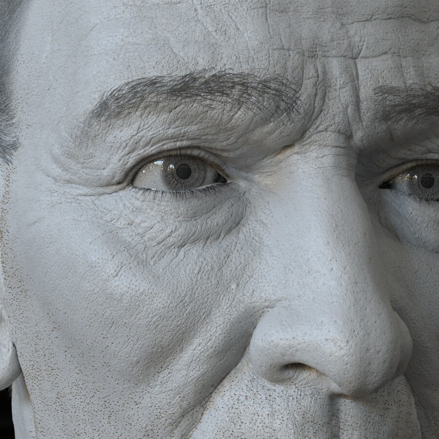 ArtStation - Old Man Character Bust - Grey Shaded