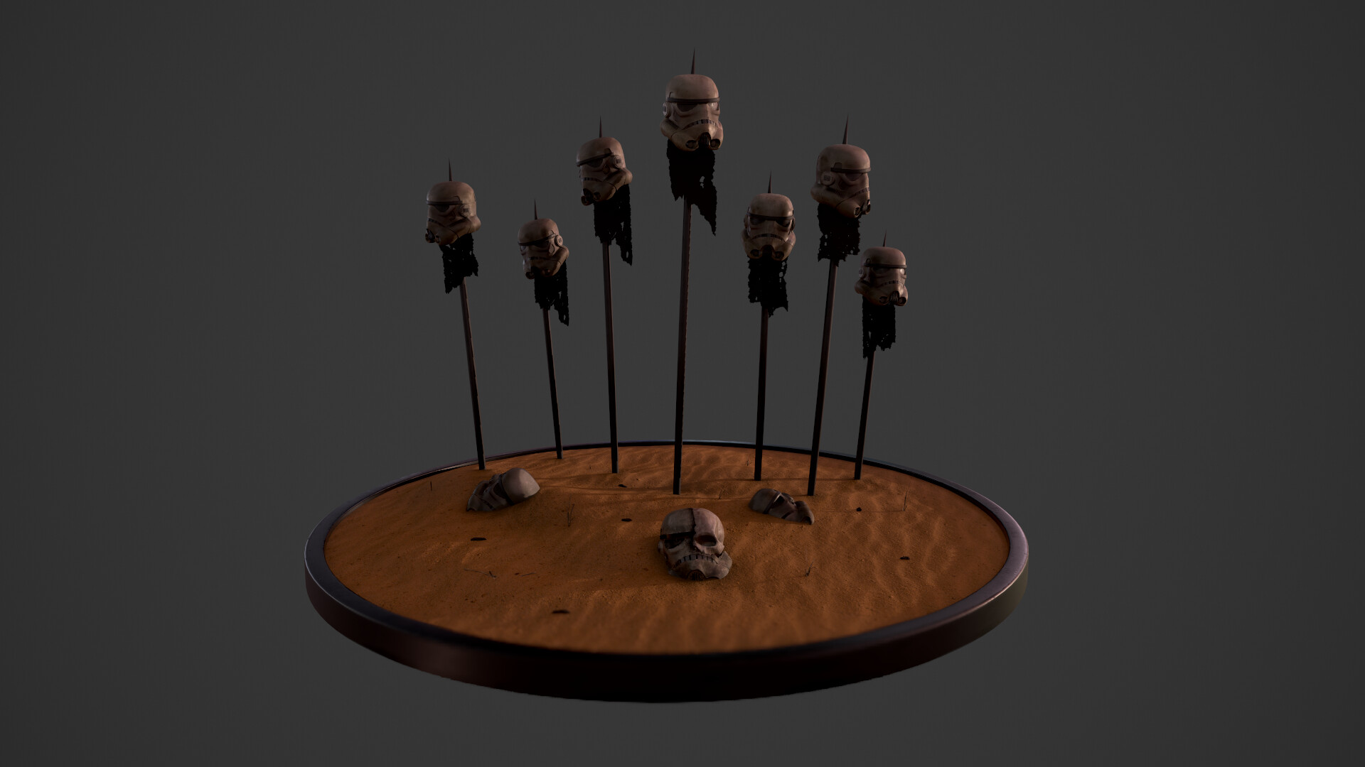 ArtStation - Stormtrooper Helmets On Spikes