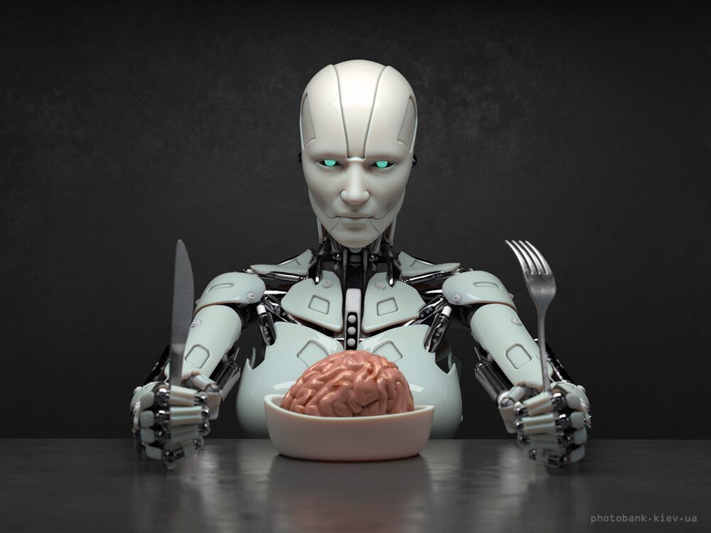 ArtStation - robot eats the human brain
