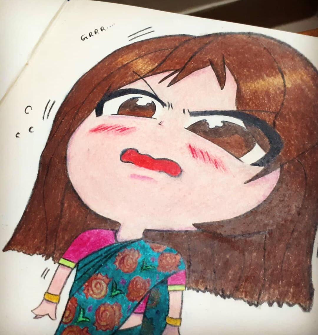 ArtStation - Cute Chibi Girl in Saree