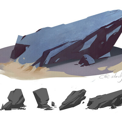 ArtStation - How I draw stones，share my process