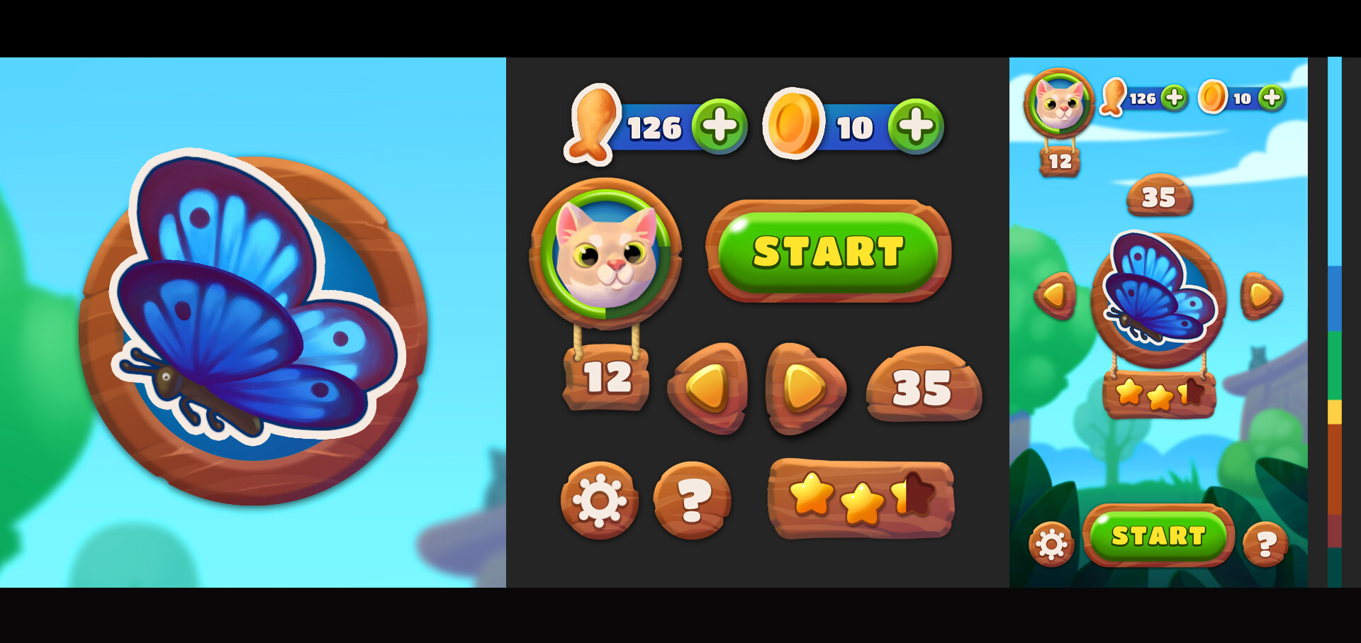 ArtStation - Summer cat UI screen