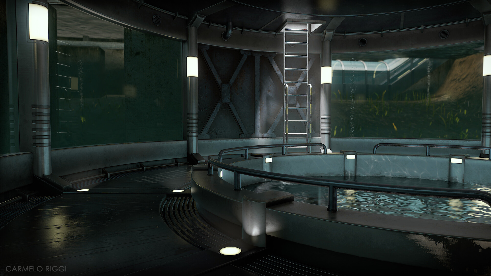 ArtStation - Neo Ark submarine gallery and tunnel - Parasite Eve 2