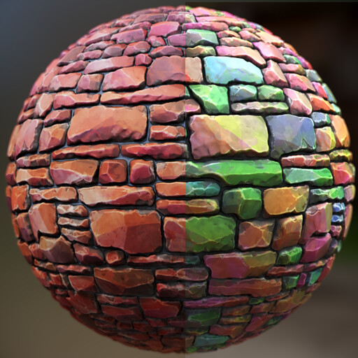 ArtStation - Stylized Stone Bricks (Substance Designer)