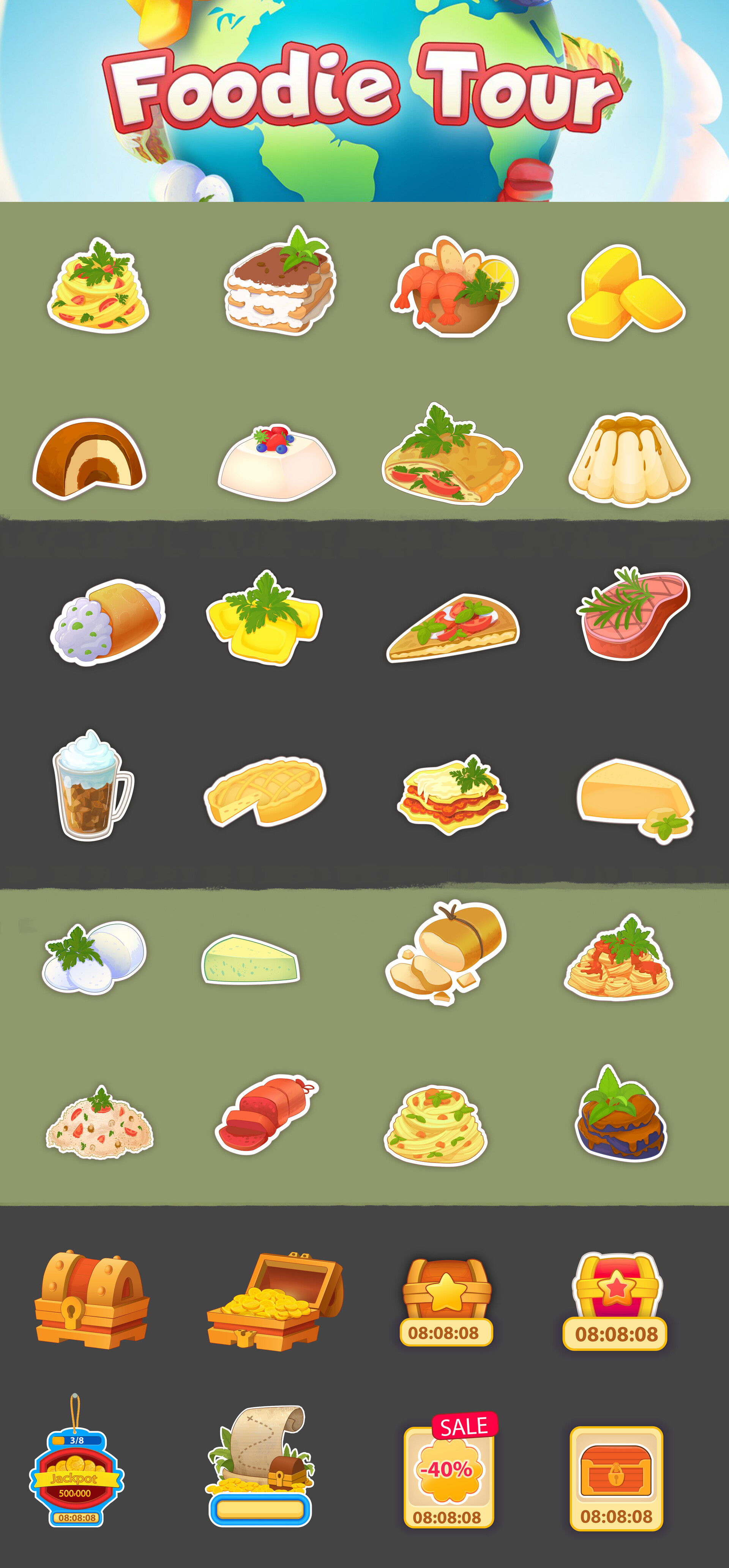 ArtStation - Game Art- Objects for game Foodie Tour