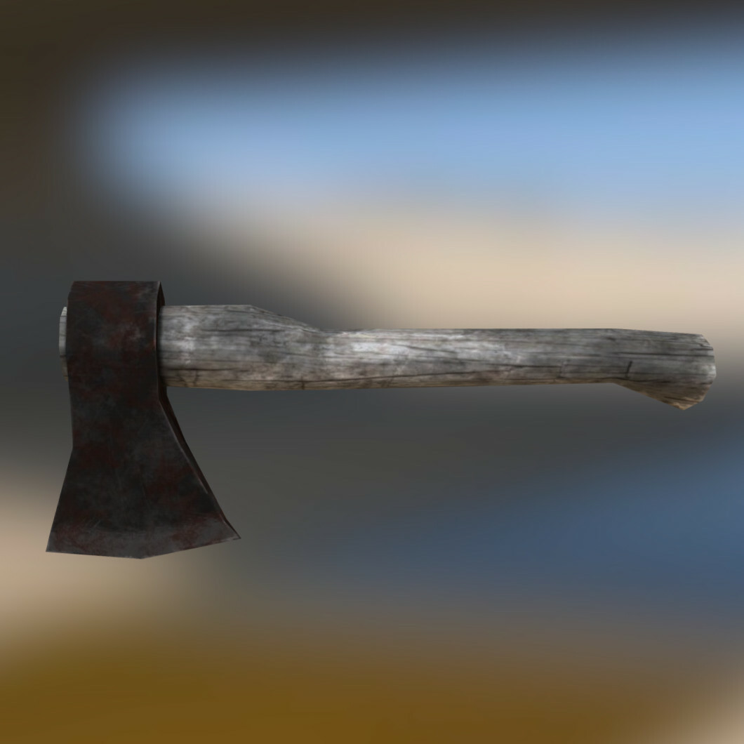 ArtStation - Low poly Axe, textures created by hand