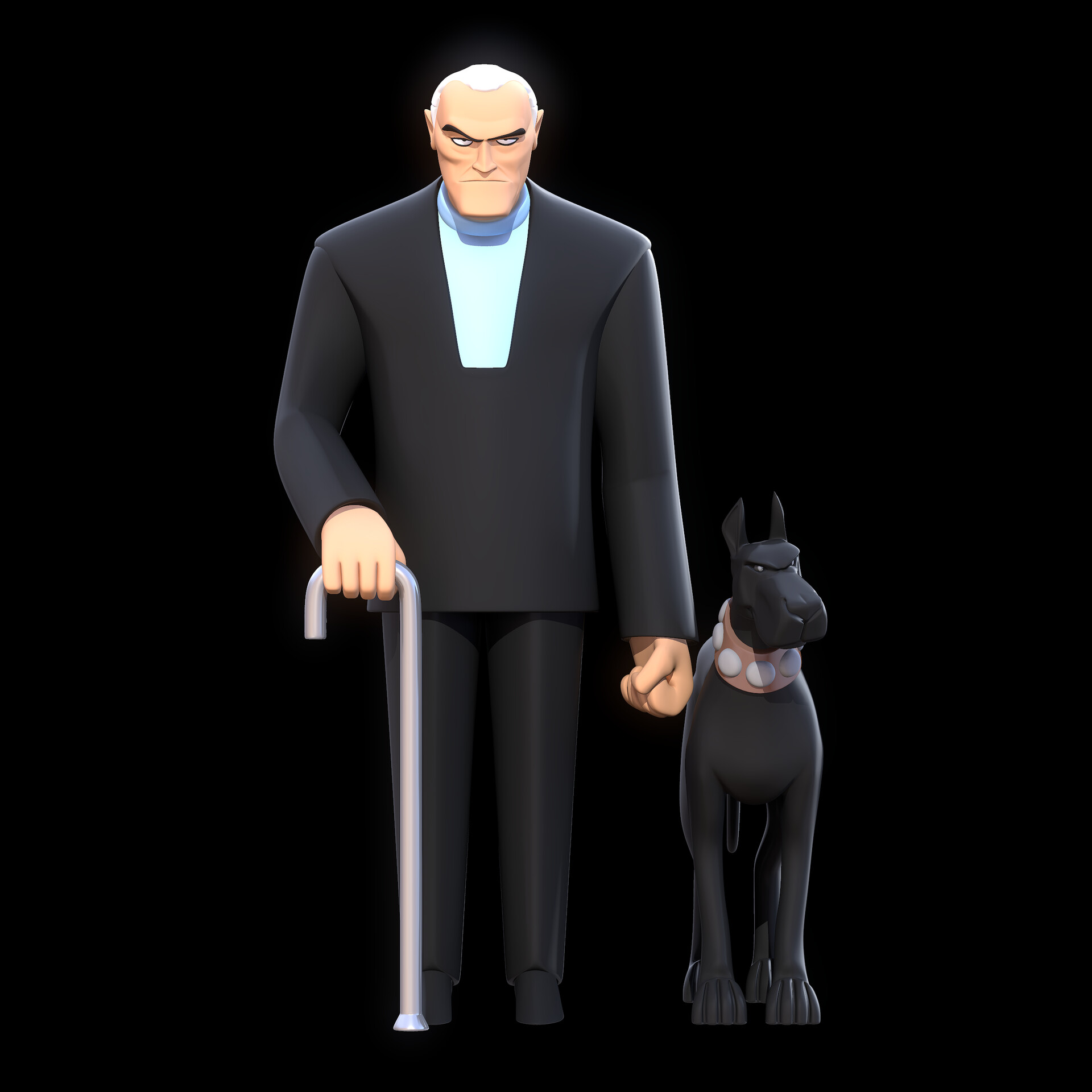 ArtStation - Batman Beyond: old Bruce Wayne and dog - figures for 3d ...