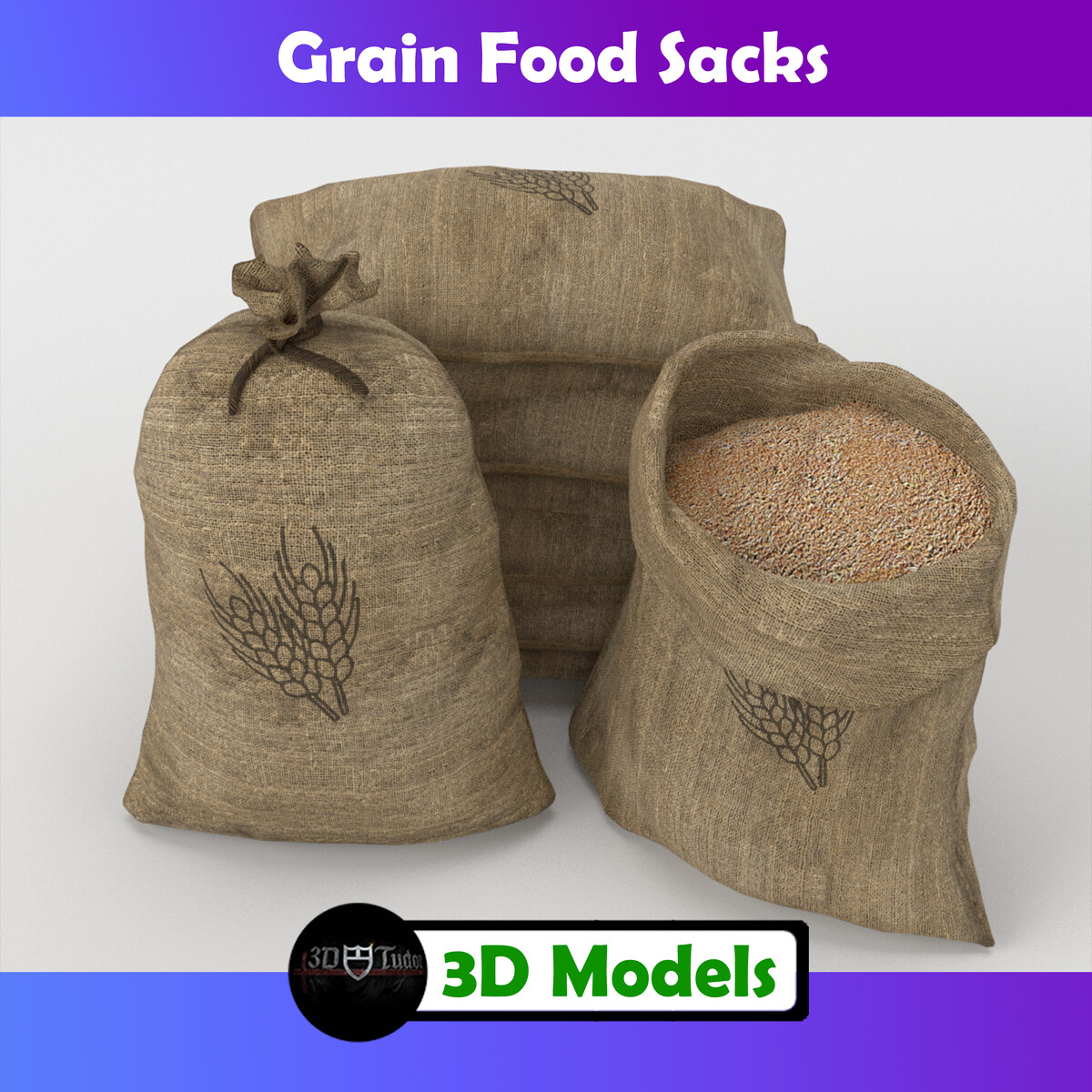 ArtStation - Food Sacks Grain Set of Three