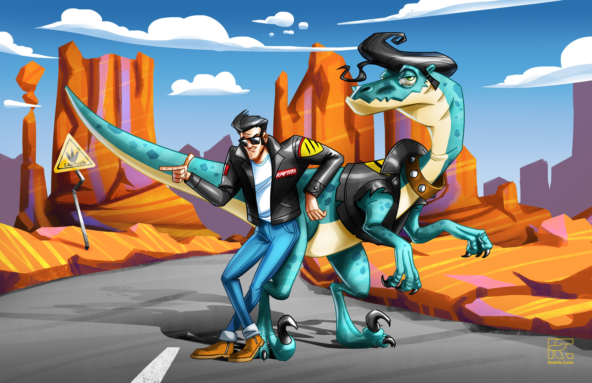 ArtStation - DINO RACER - ROCKABILLY