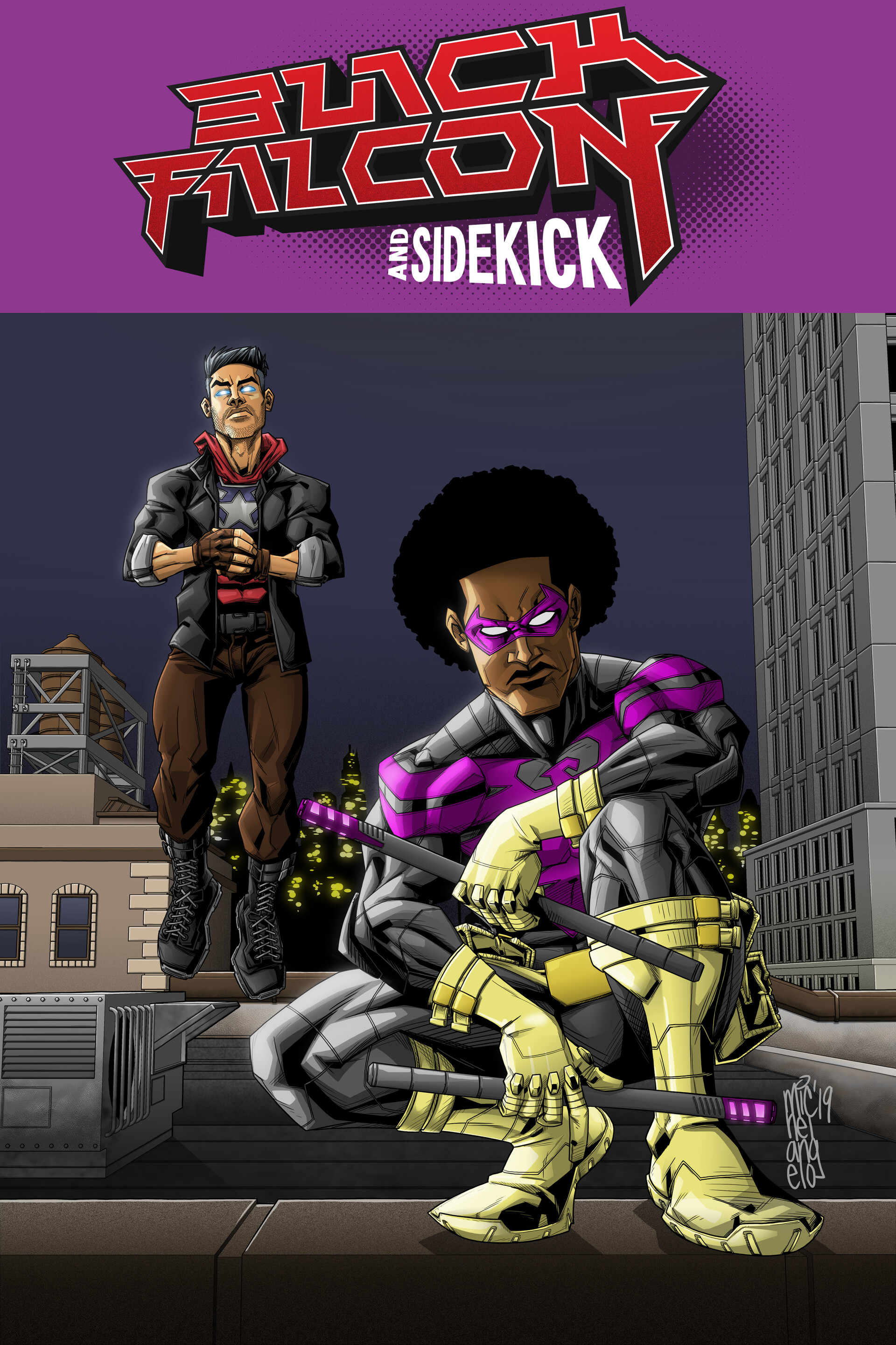 ArtStation - Black Falcon and Sidekick, Issue 01 Cover
