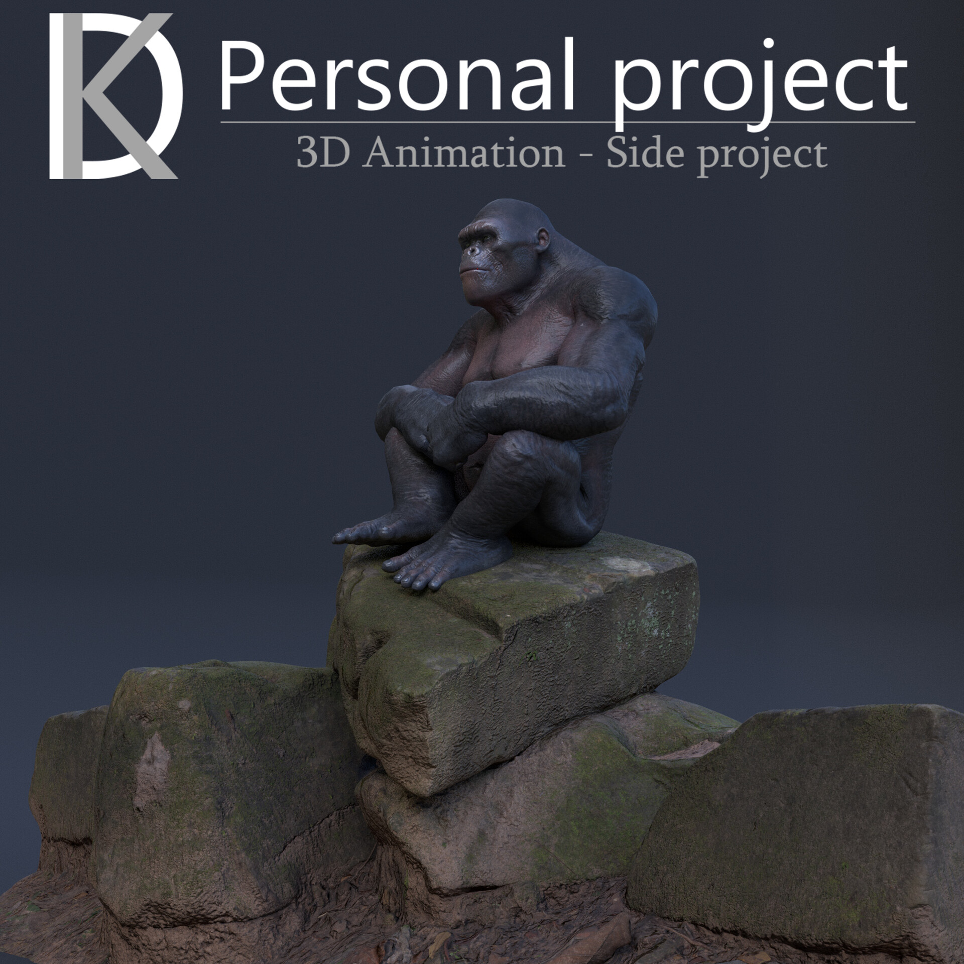 ArtStation - Kong Jumping loop - 3D animation.