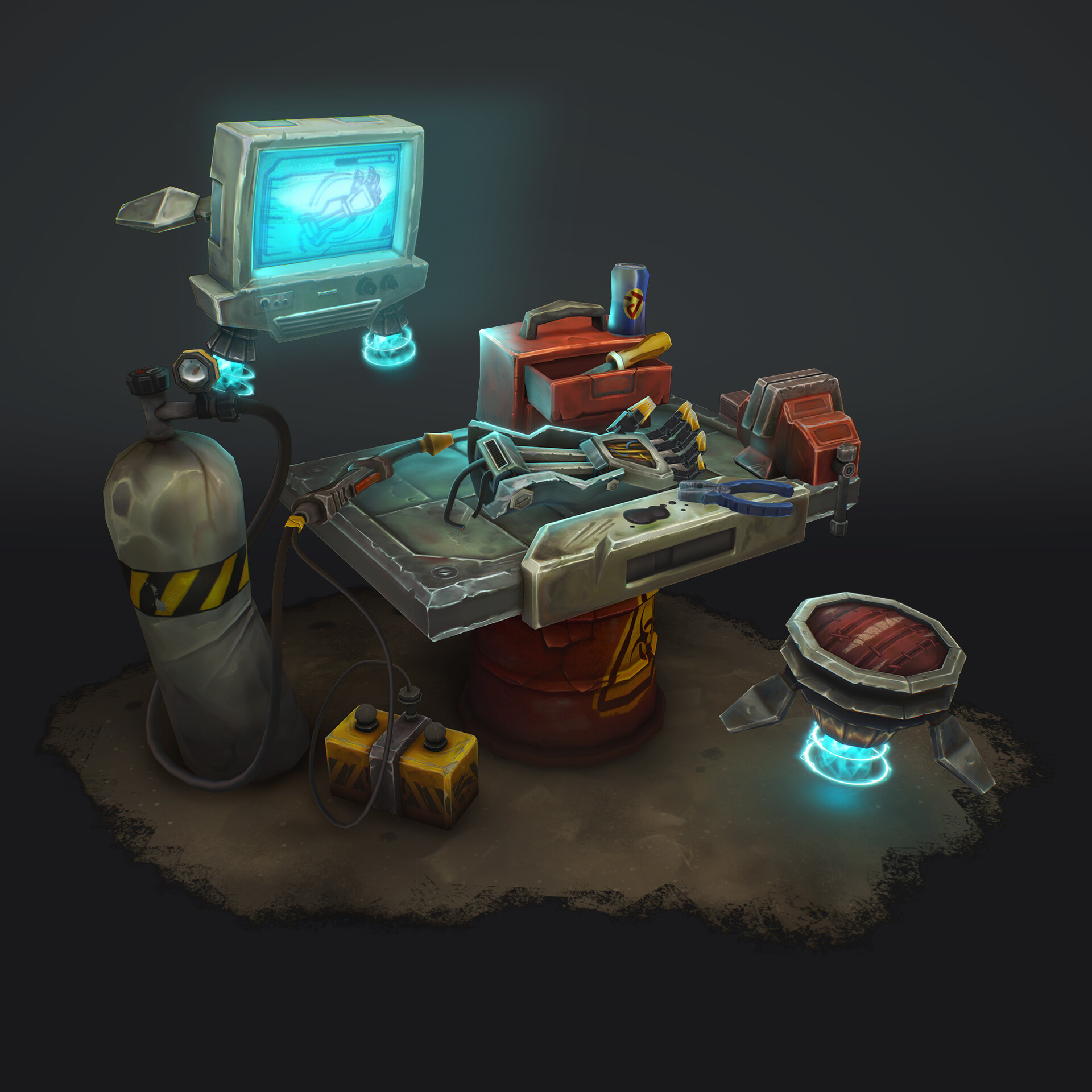 ArtStation - Junkyard Battle Bot Work Bench (CGMA Project)