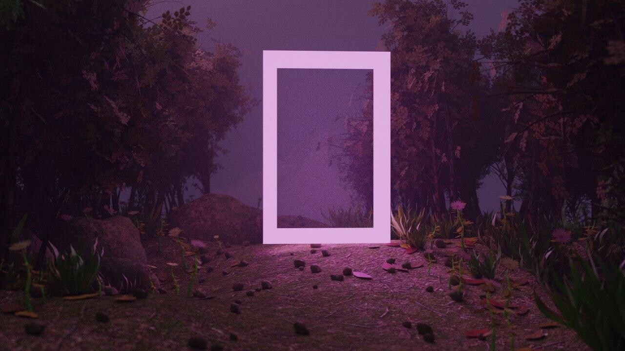 ArtStation - A glowing rectangle in forest