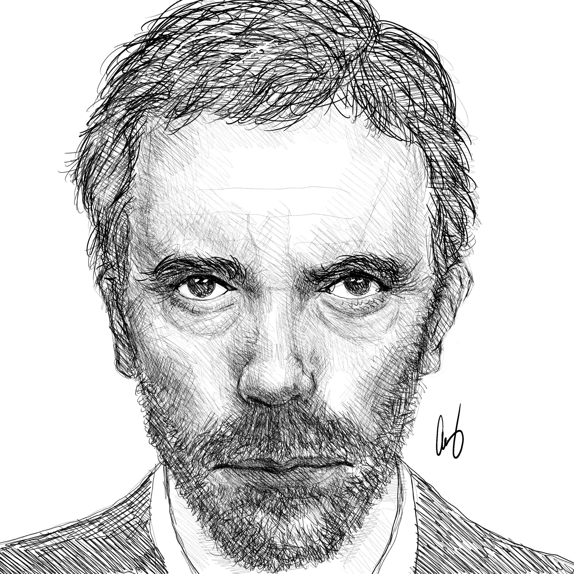 ArtStation - Dr. House - Portrait Progression Sketch