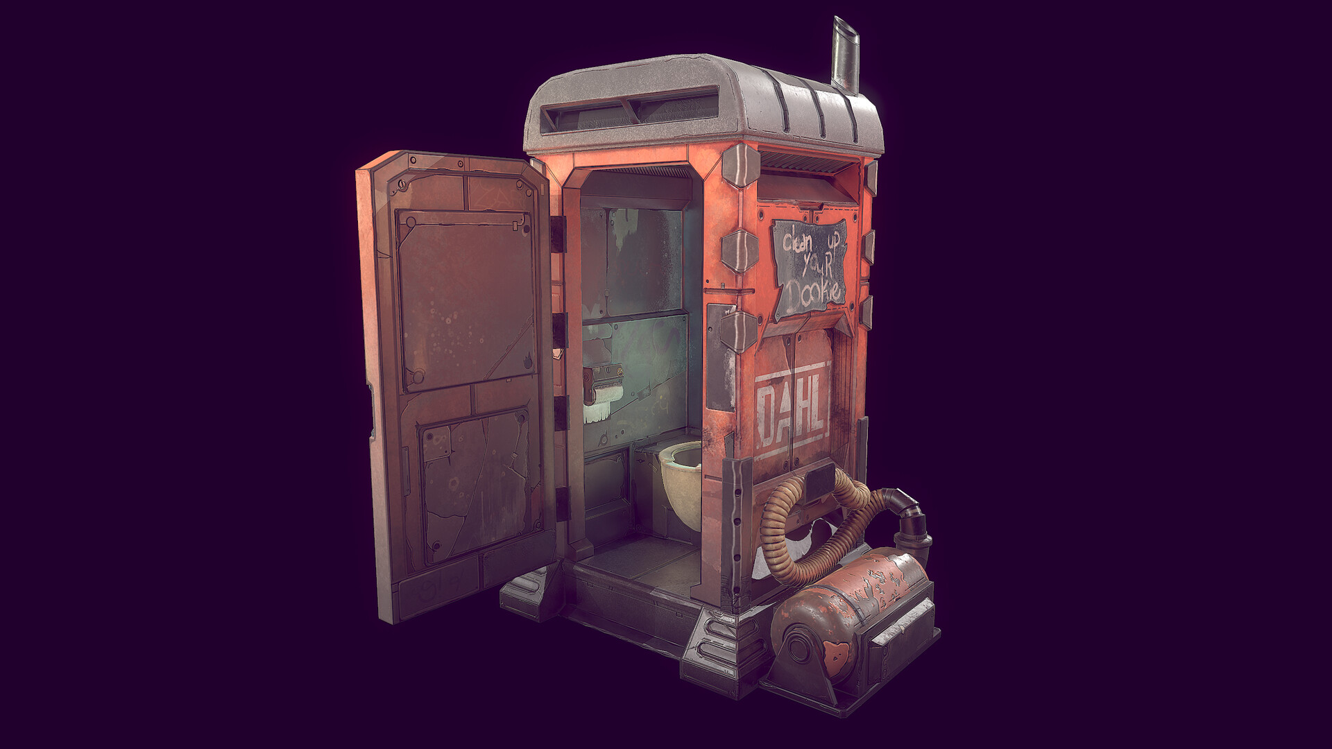 ArtStation - DAHL Borderlands Porta-Potty - Solo Project