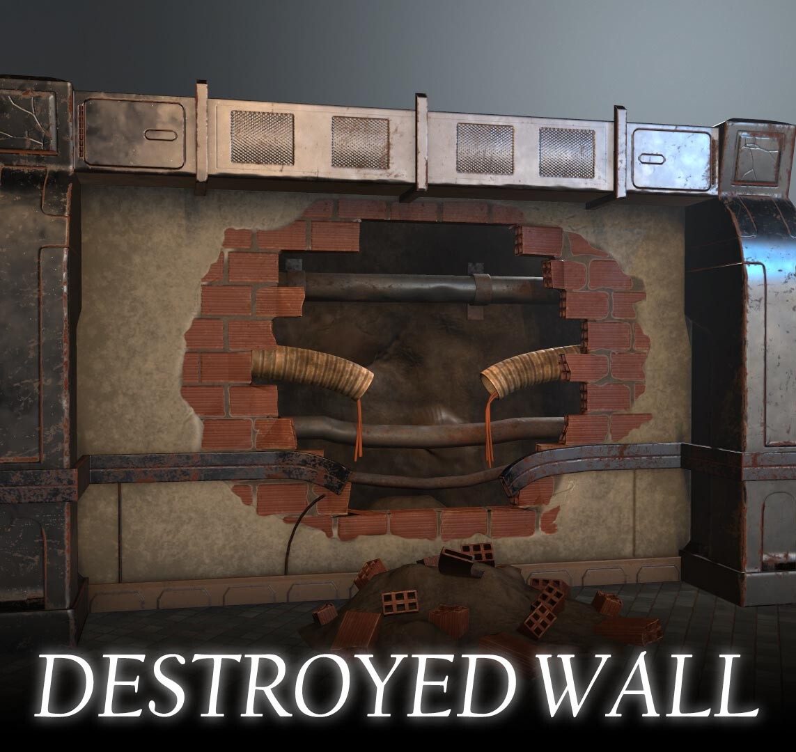 ArtStation - Destroyed Wall