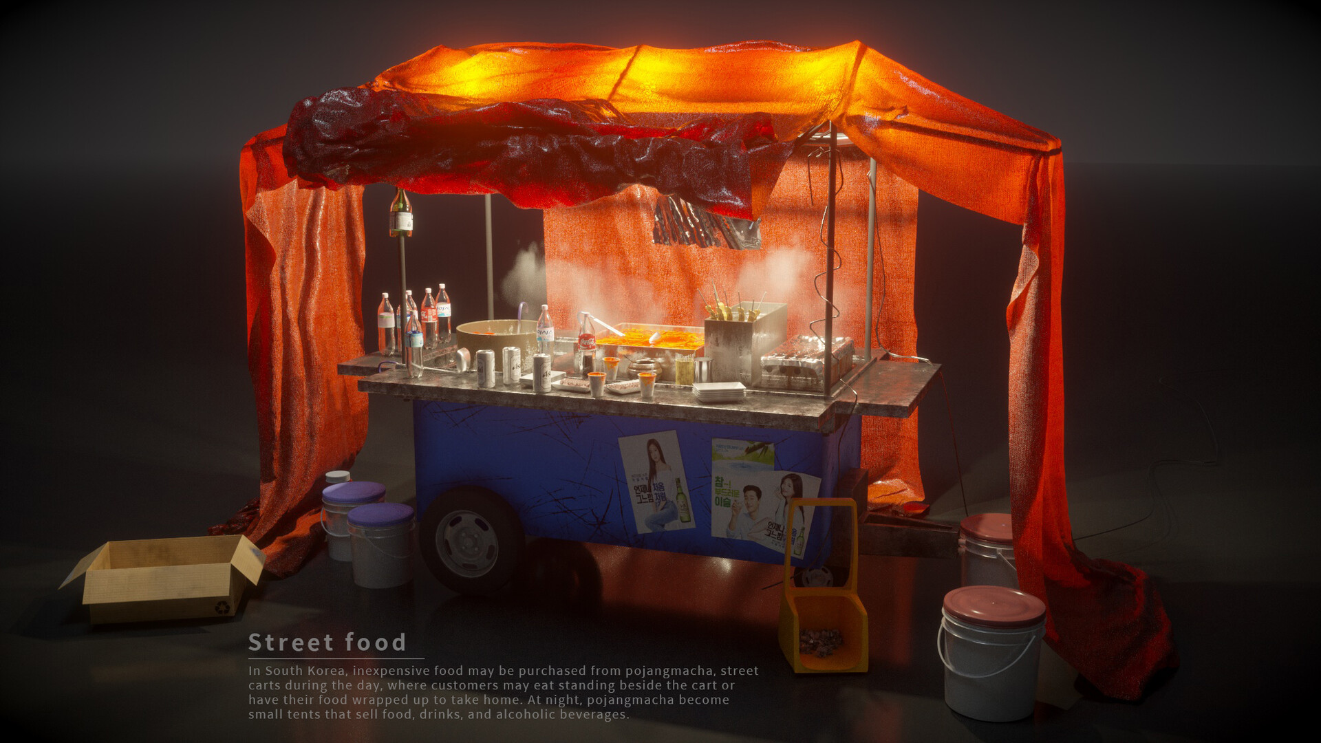 ArtStation - POCHA street Environment modeling