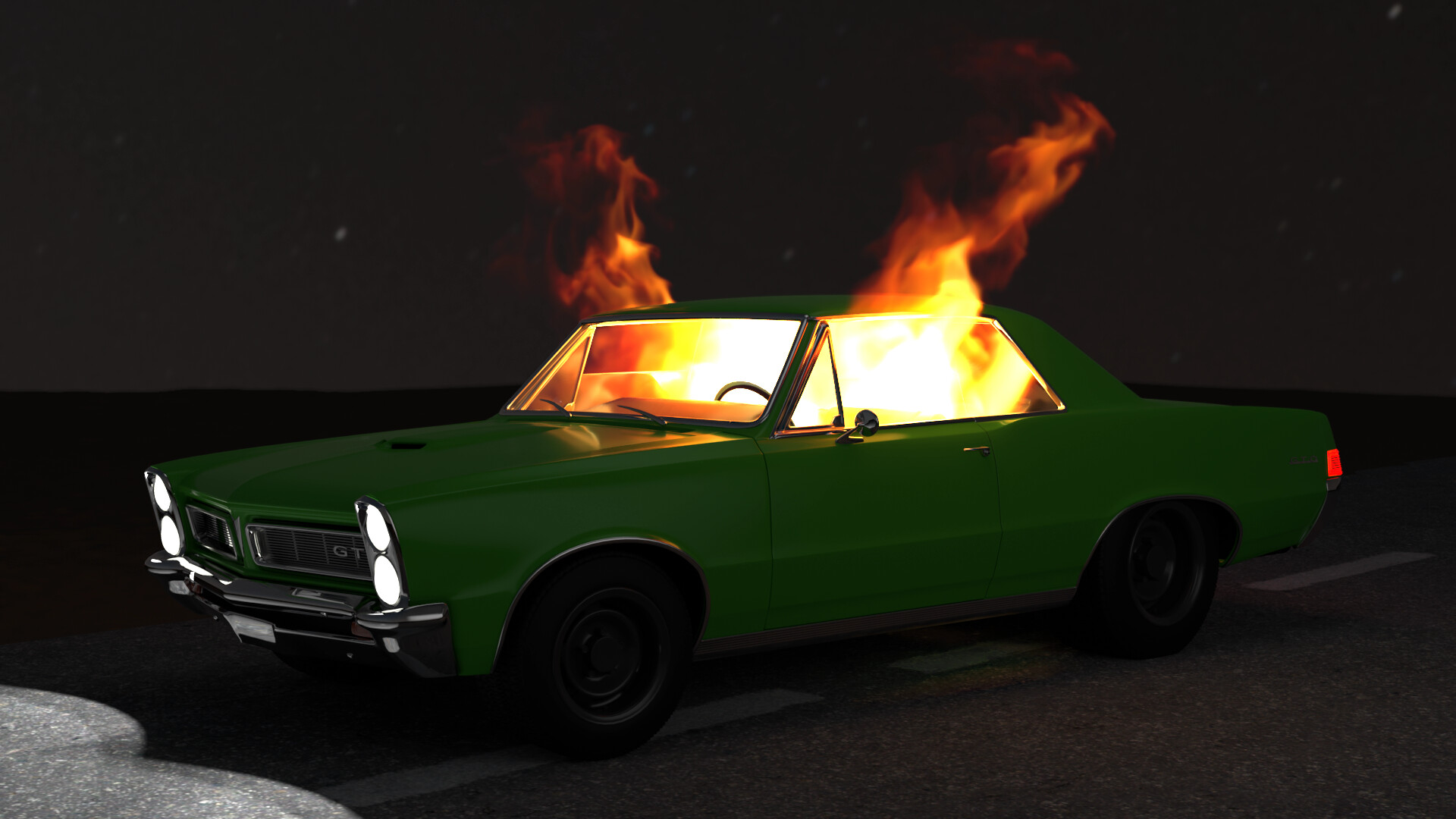 ArtStation - Fire in the car