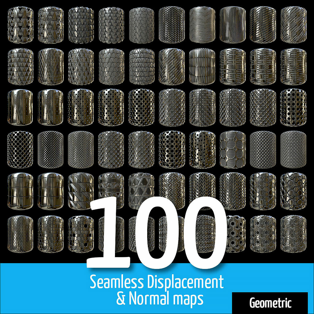ArtStation - 100 Seamless Displacement/Normal patterns - Geometric