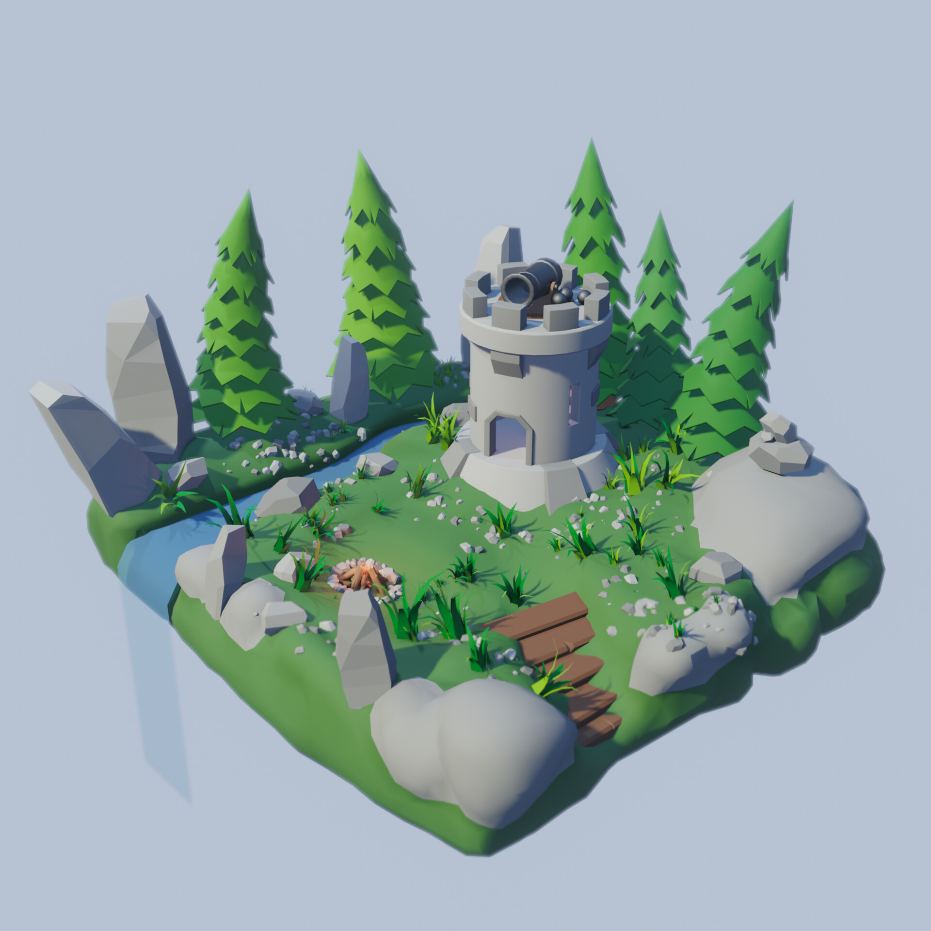 ArtStation - Low Poly Diorama