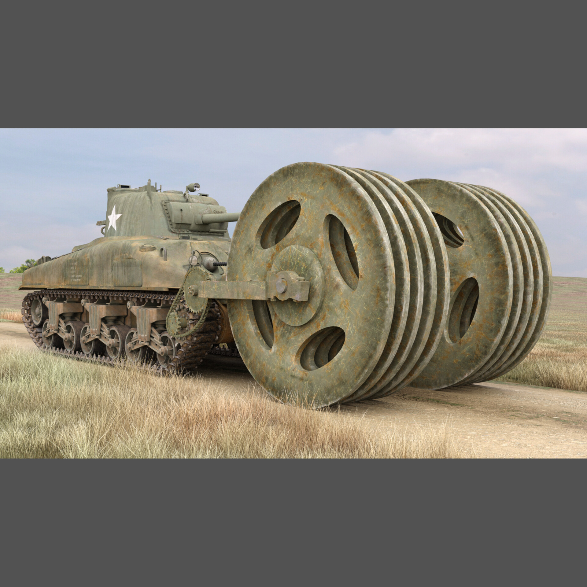 ArtStation - T1E3 Mine Exploder "Aunt Jemima"