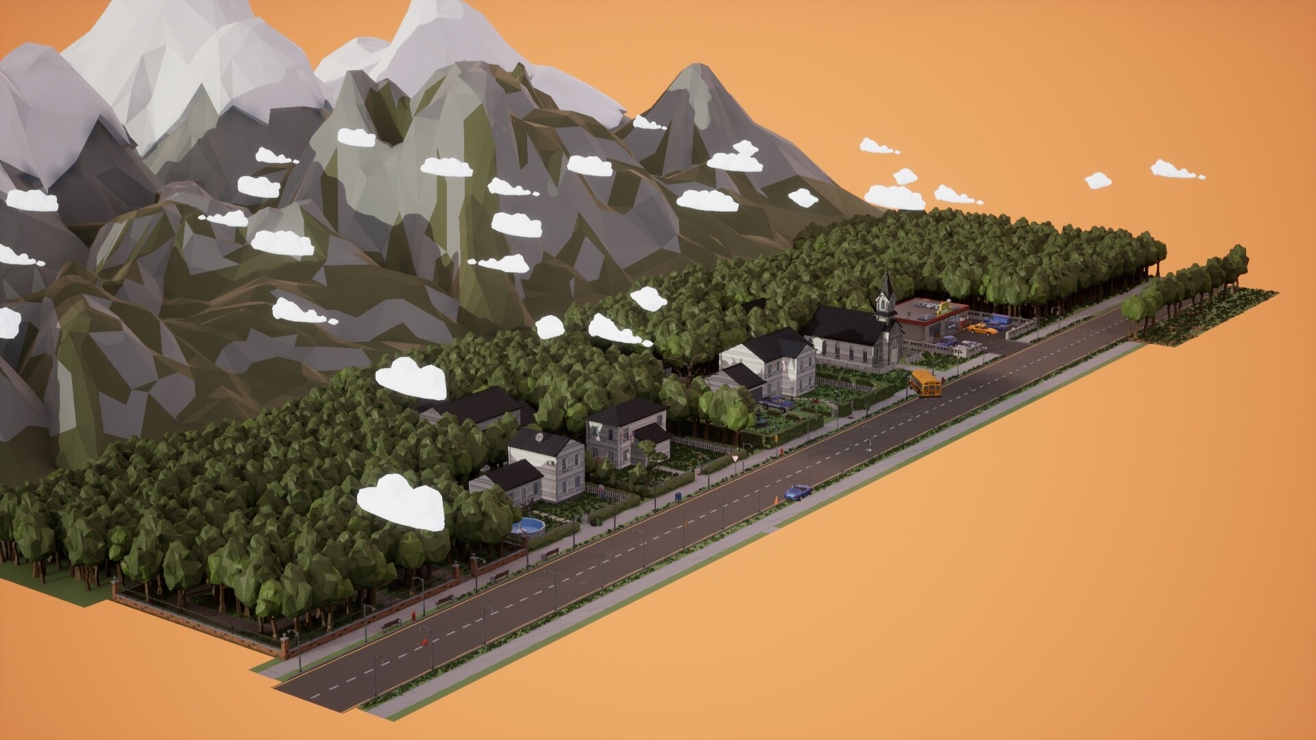 ArtStation - Poly small town