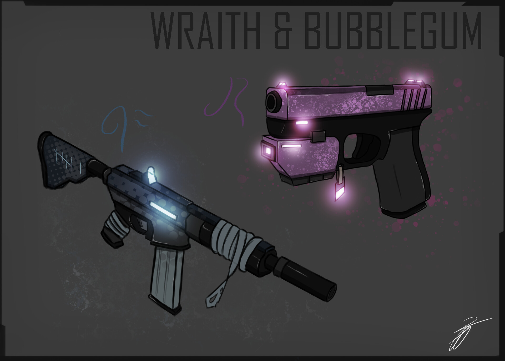 ArtStation - Modern/ Cyberpunk Gun & Skin Concepts (Neon Edge ...