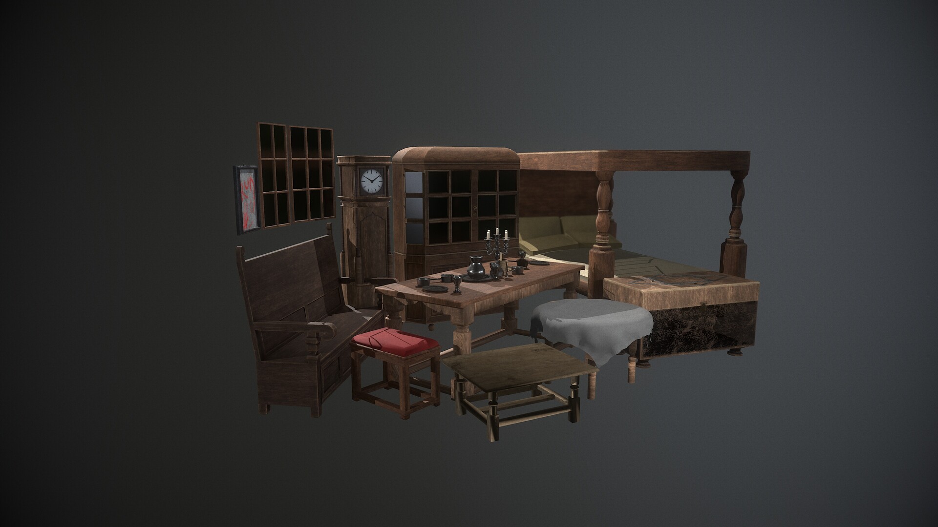 ArtStation - Old Furniture - Asset Pack