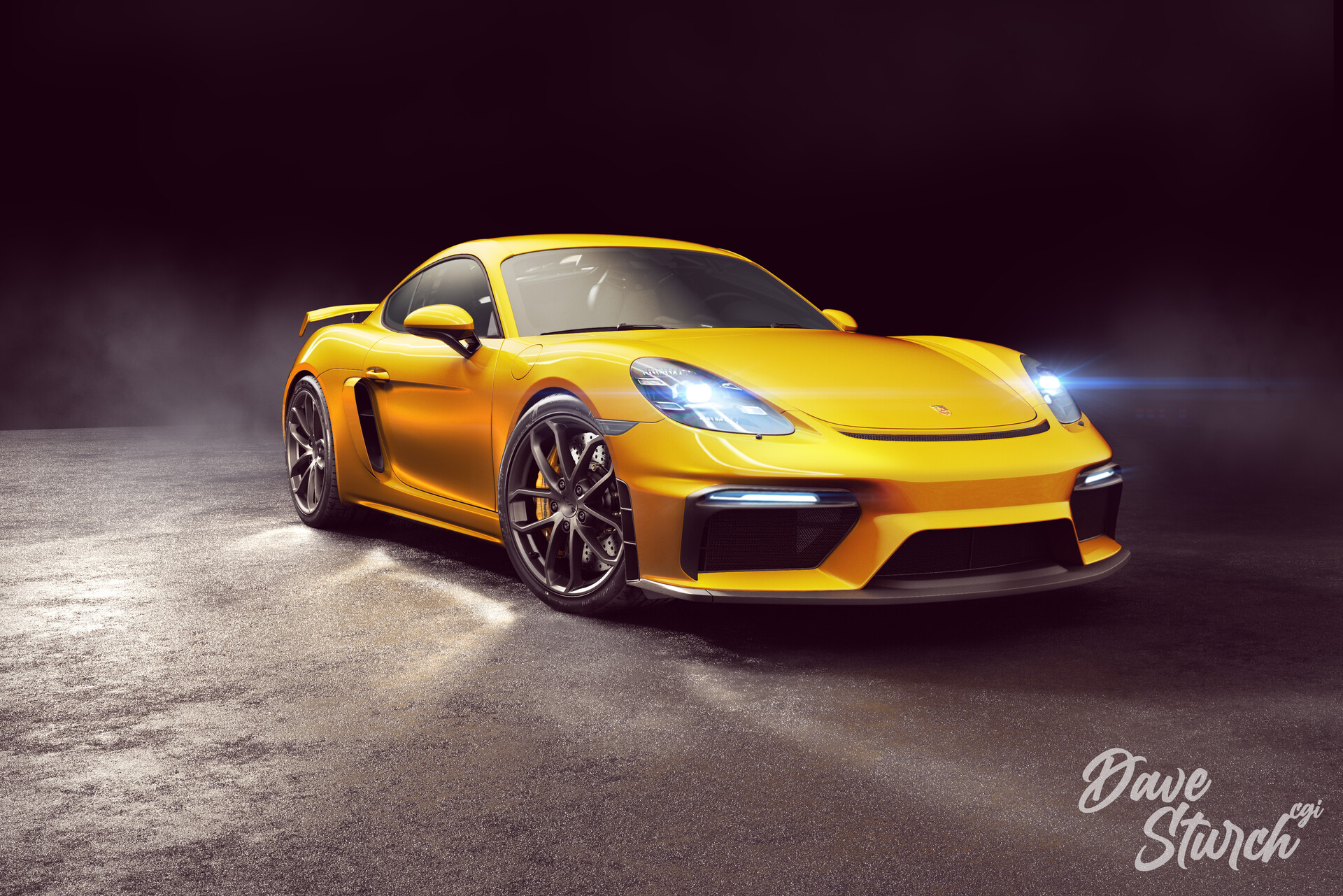 ArtStation - Porsche 718 Cayman GT4 studio shot front angle
