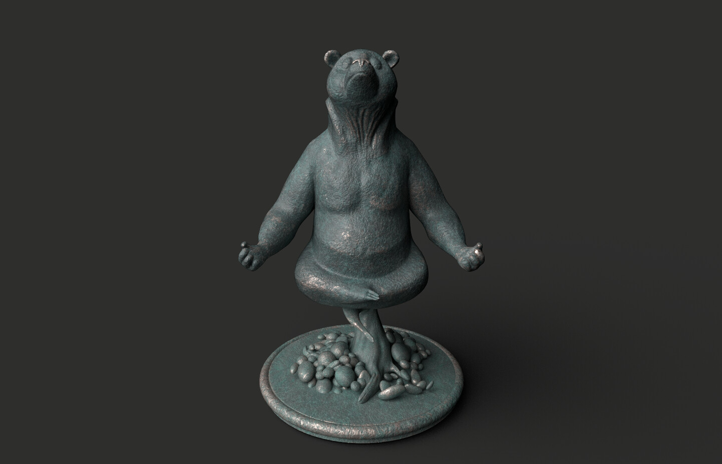 ArtStation - Meditating Bear Statue