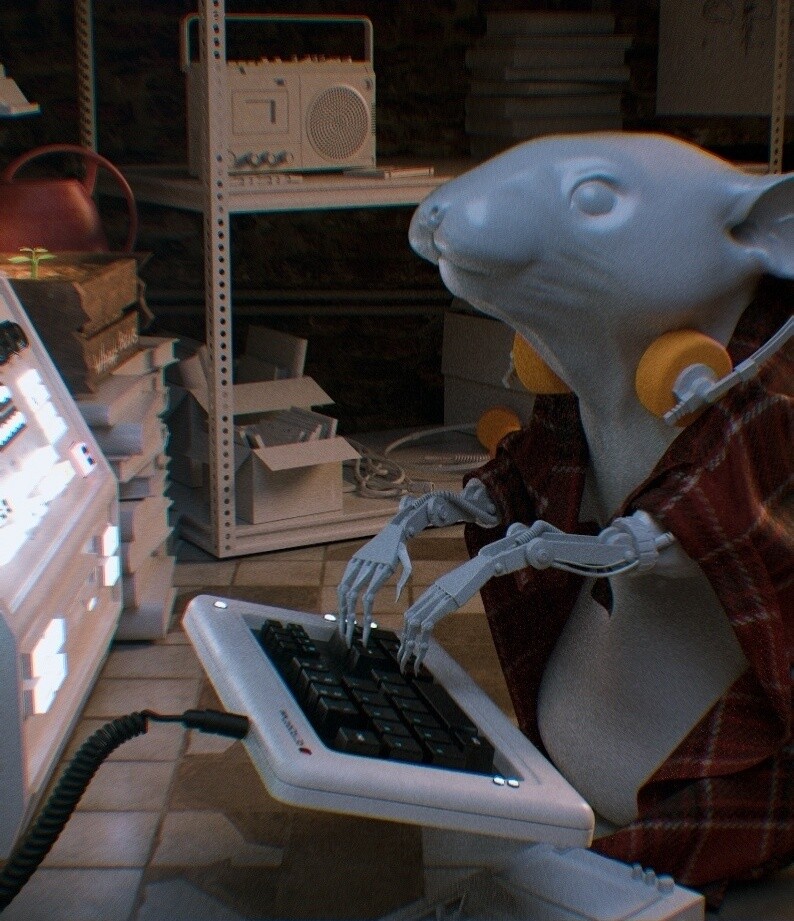 ArtStation - Cyber Rat character WIP