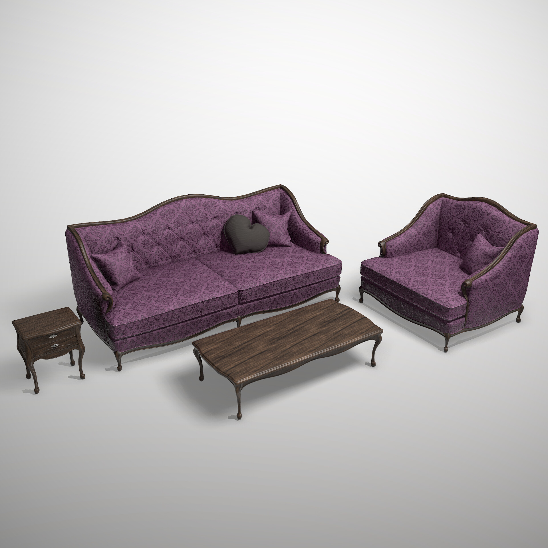 ArtStation - Vintage Sofa Set