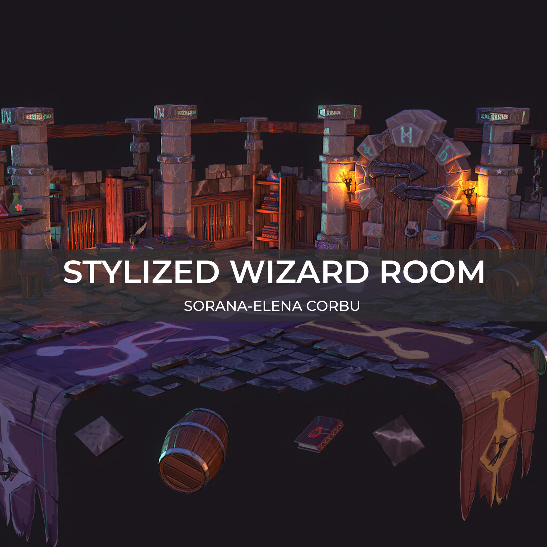 ArtStation - 3D Stylized Wizard's Fantasy Concept Room