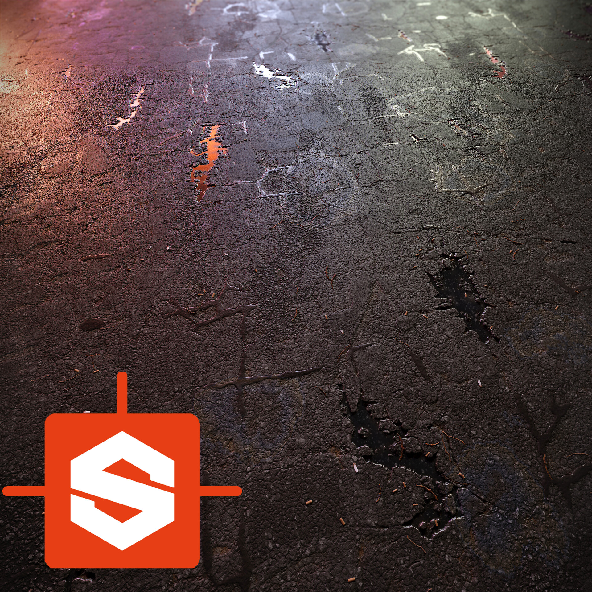 ArtStation - Asphalt Ground - Substance Designer