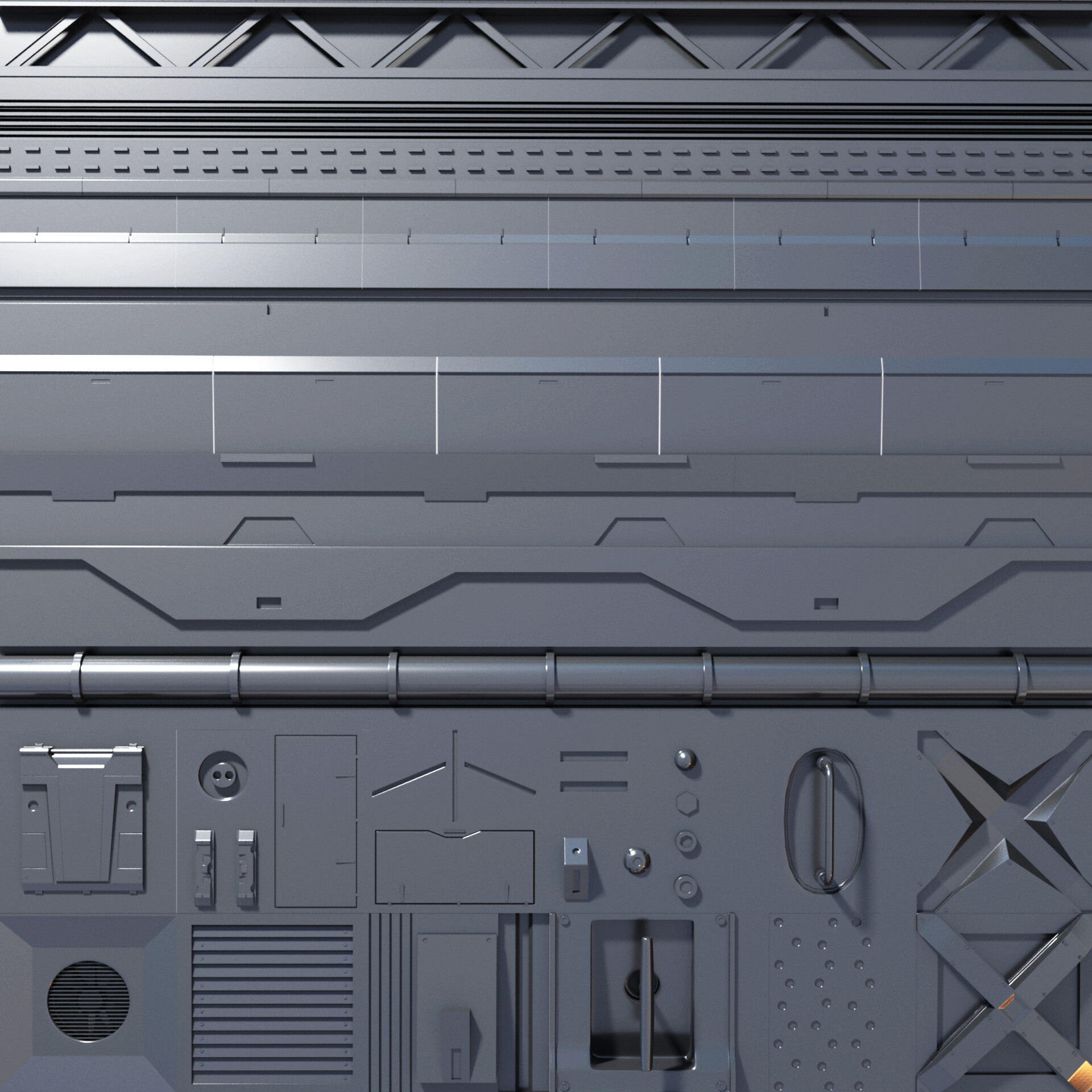 ArtStation - Sci Fi Trim Sheet