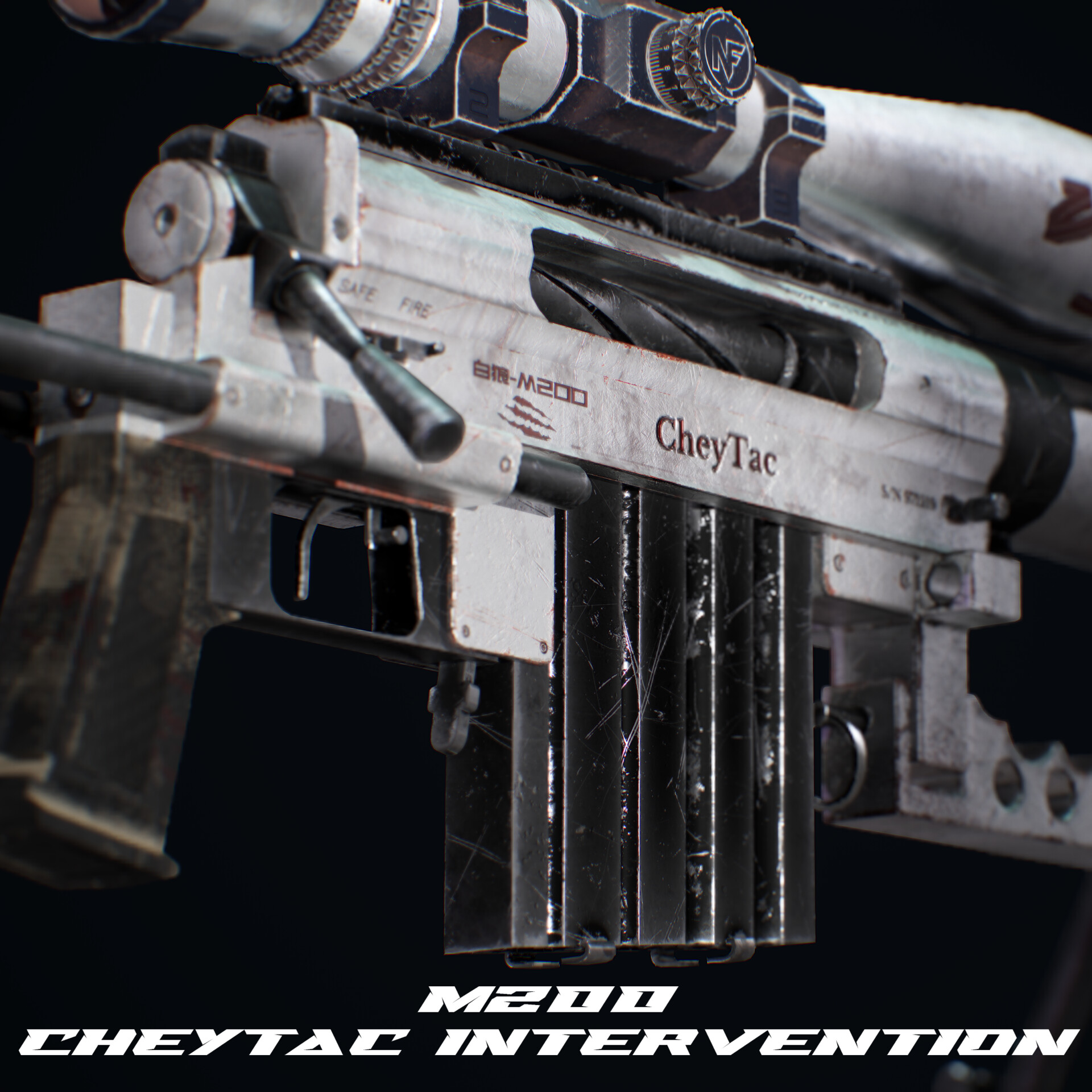 ArtStation - M200 Sniper Rifle - White Wolf (Low Poly/Game Ready)