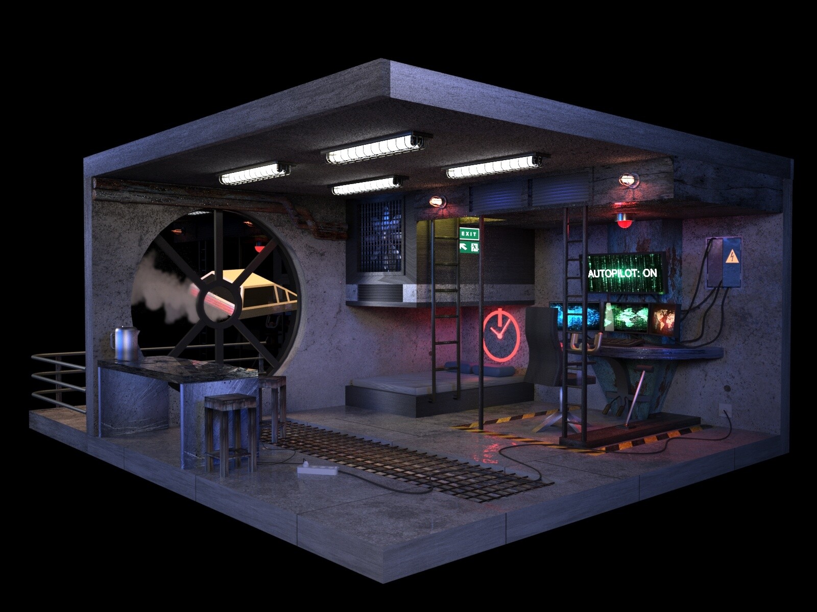 ArtStation - Cyberpunk room