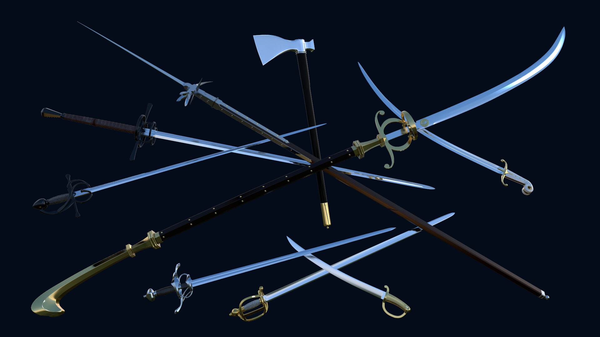 ArtStation - High poly swords and other weapons